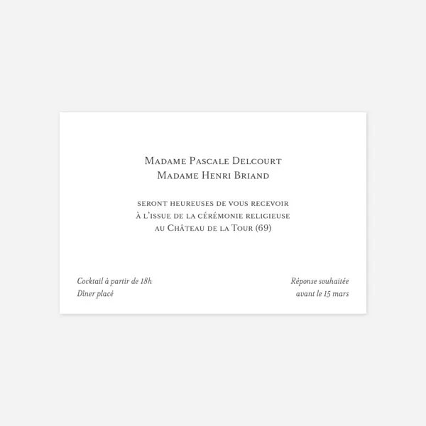 Carte d'invitation "Chic"