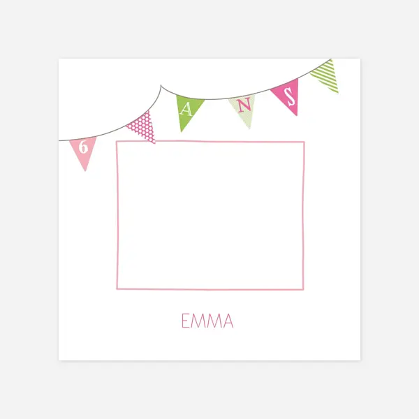 Invitation anniversaire enfant "Fanions photo"