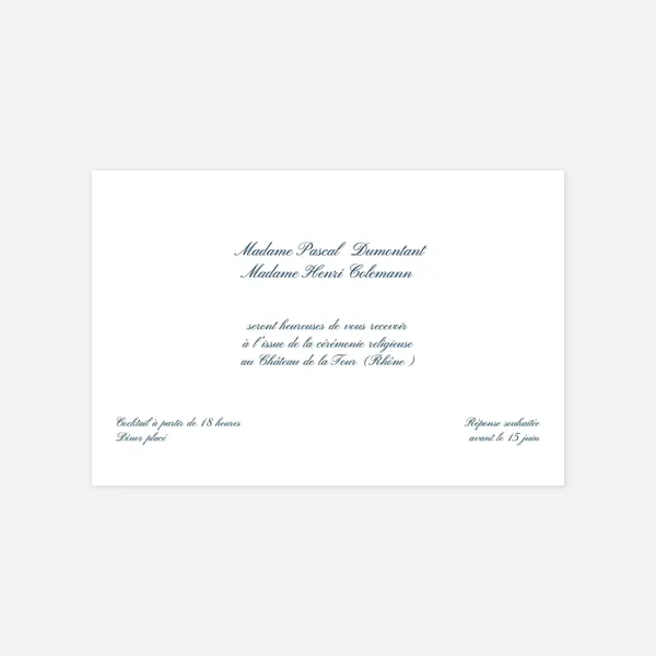 Carte d'invitation "Traditionnel"